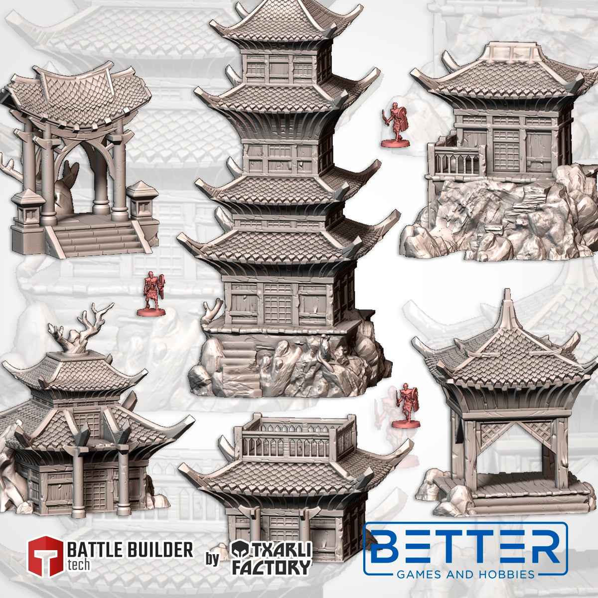 Oriental Buildings (32, 28, 15 & 10mm Scale) tabletop wargaming terrai ...